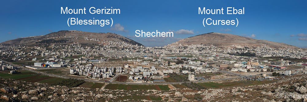 THE MOUNTAINS OF EBAL AND GERIZIM - by Ernest Jett