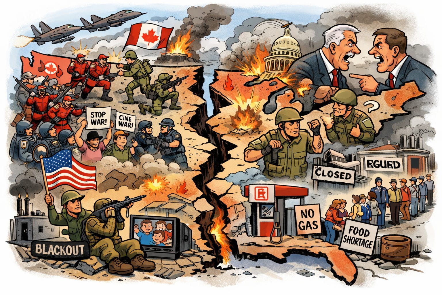Jamal X (@monty905410): "A war between the Canada and the United States ...