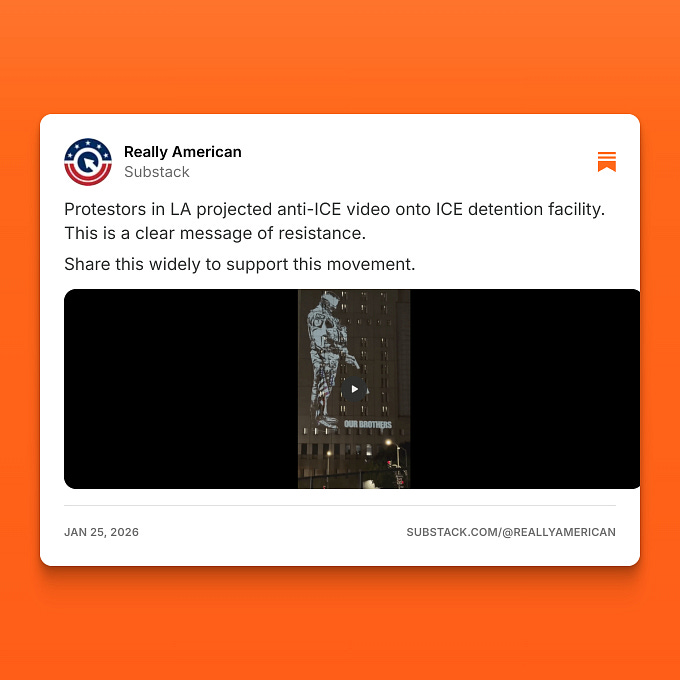 Really American (@reallyamerican): "Protestors in LA projected anti-ICE ...