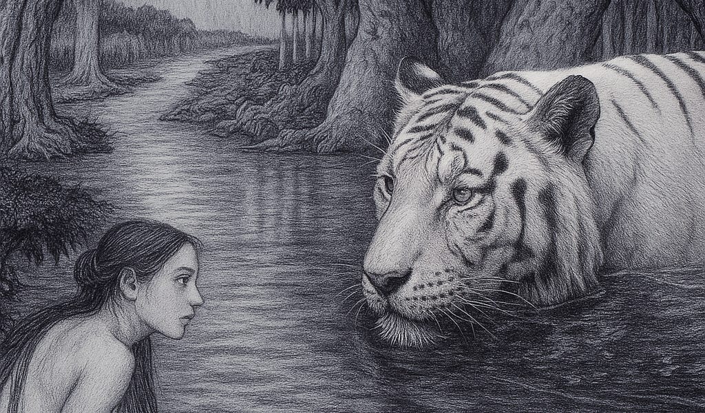 Amma's blouse: Part 3 - The river nymph and the white tiger