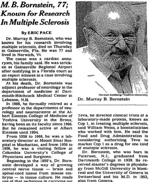 The Murray Bornstein Memorial Lecture - by Gavin Giovannoni