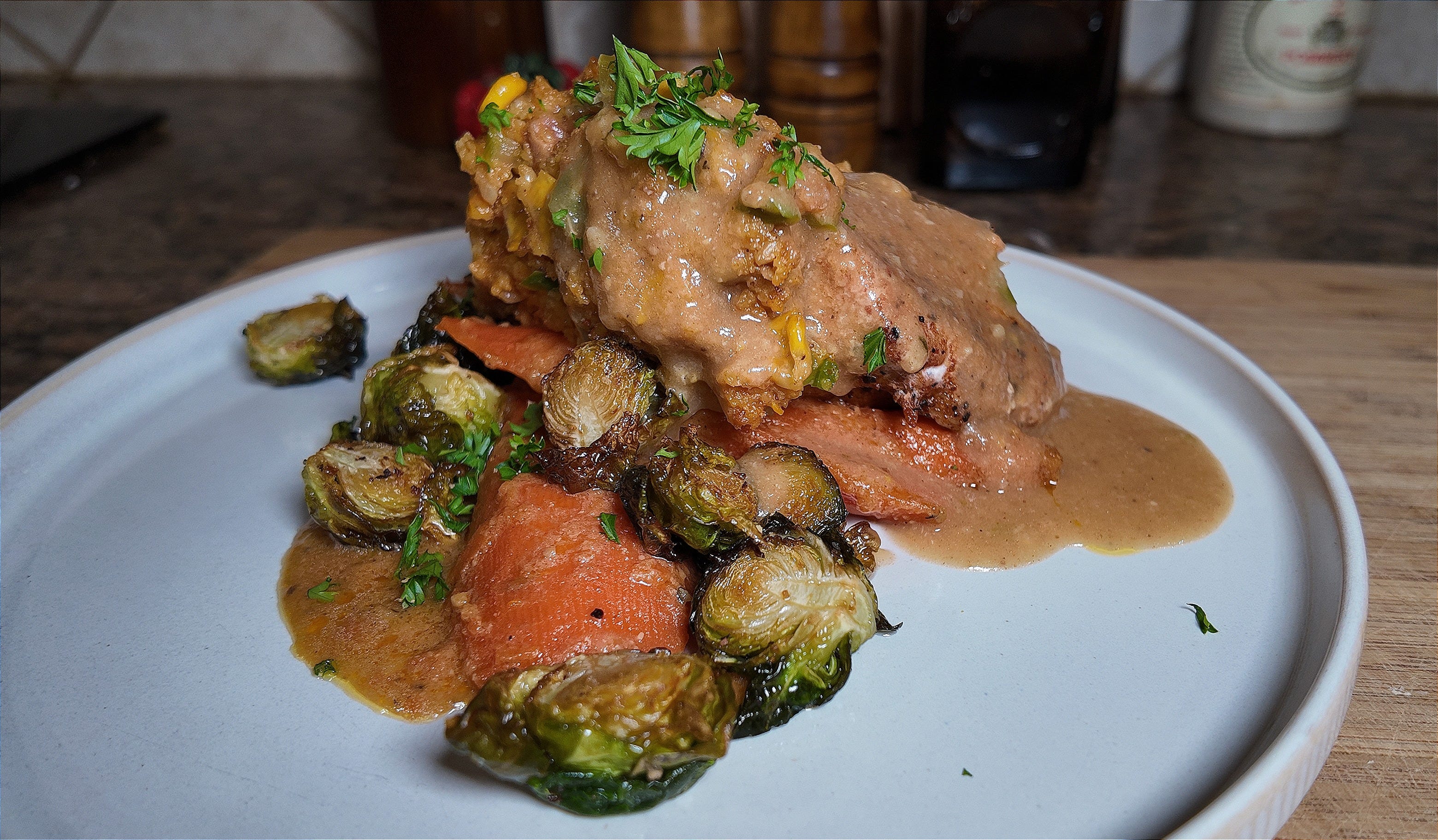 Soulfood Sunday Synopsis: Cornbread Stuffed Pork chops, Miso Brown ...