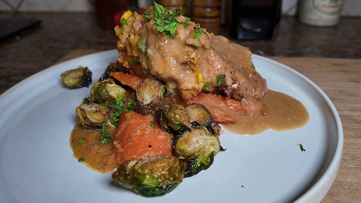 Soulfood Sunday Synopsis: Cornbread Stuffed Pork chops, Miso Brown ...