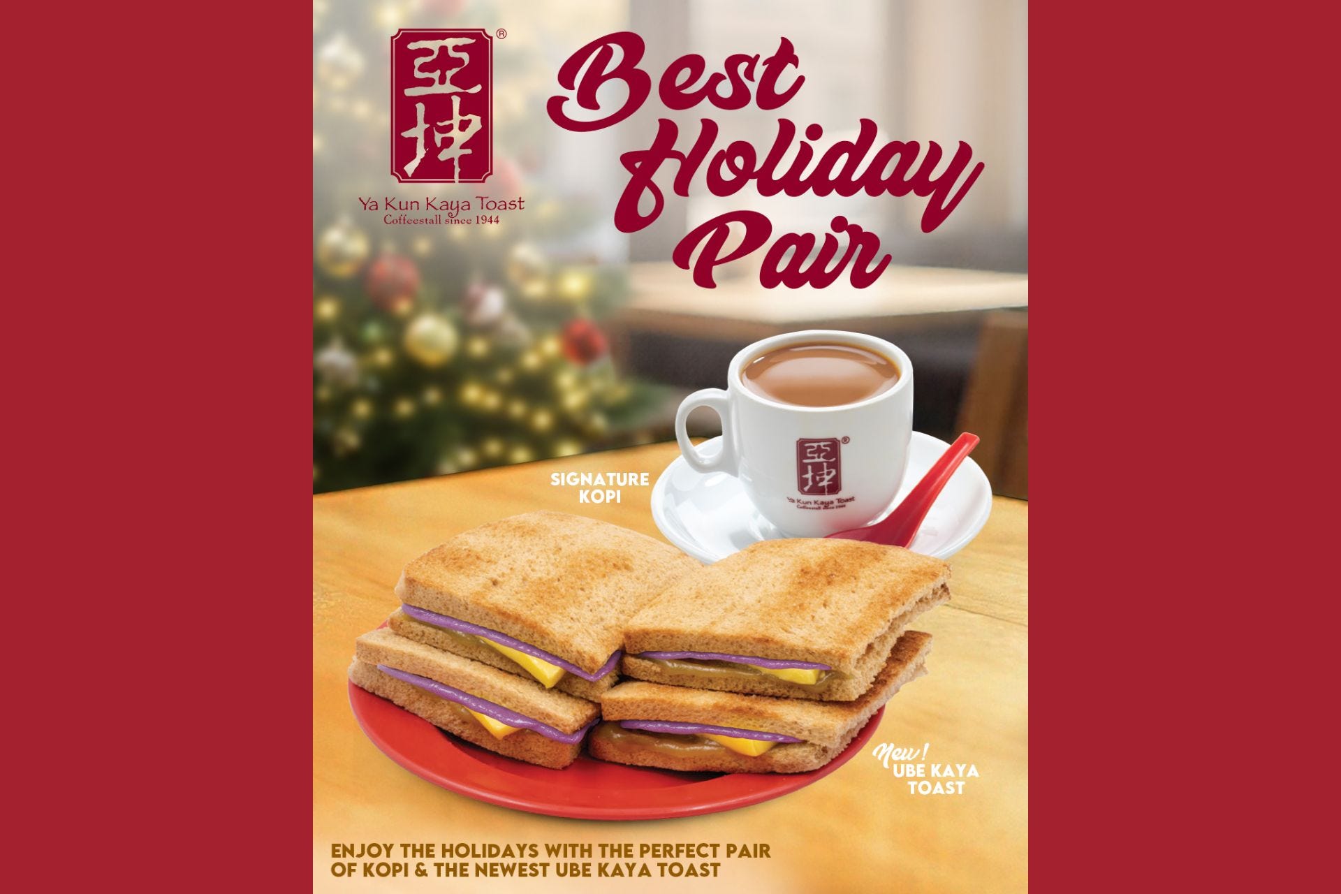Ya Kun Kaya Toast unveils Ube Kaya Toast for the holidays