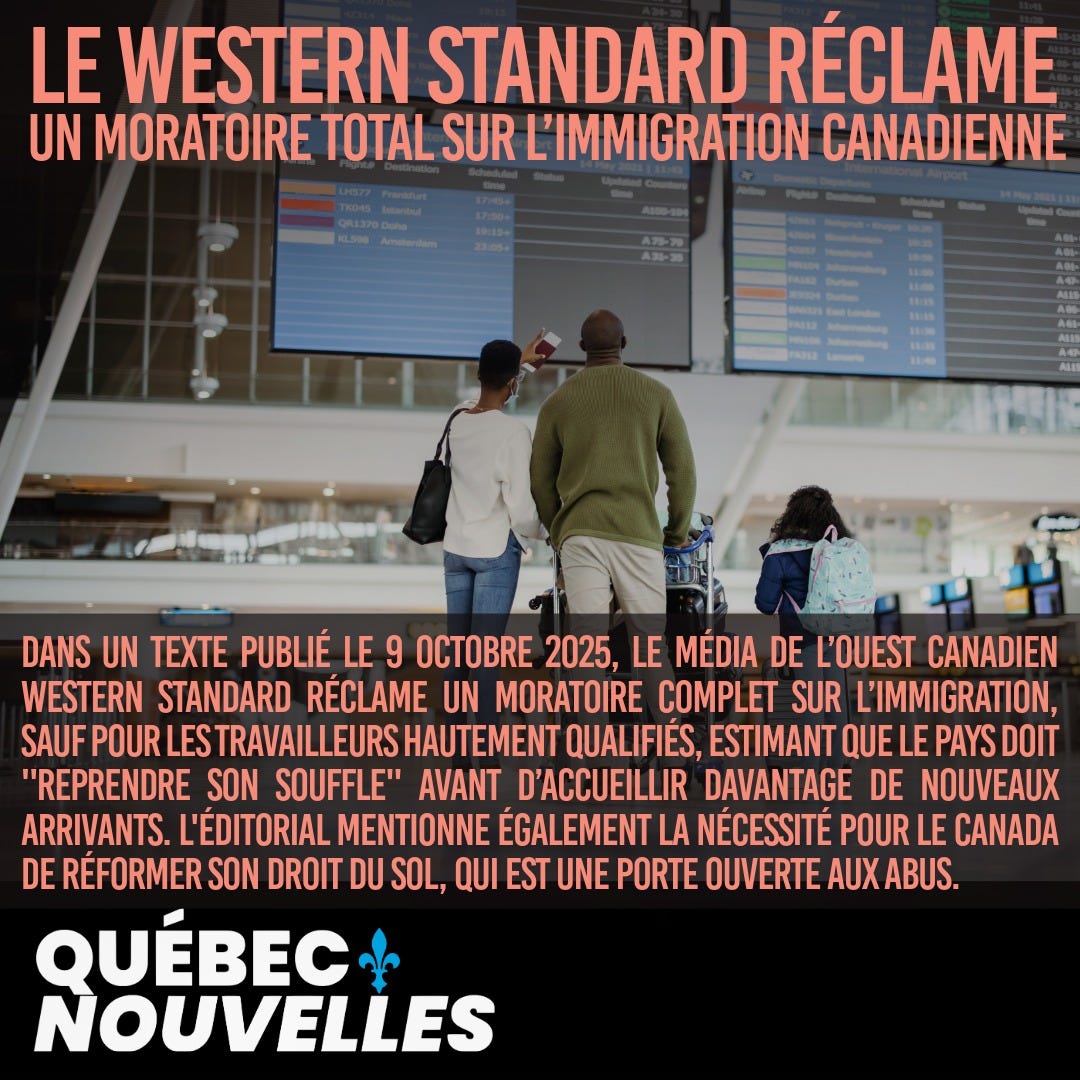Le Western Standard réclame un moratoire total sur l’immigration canadienne