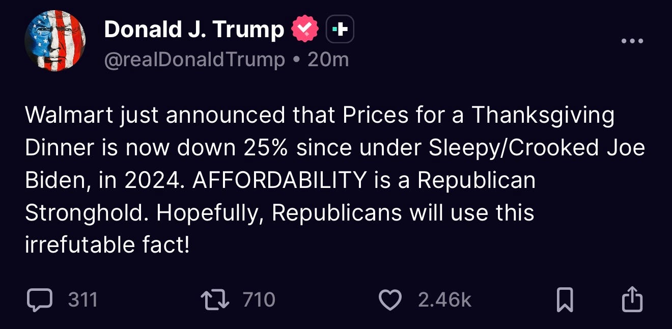 TRUMP FALSELY CLAIMS VICTORY AS WALMART CUTS THANKSGIVING PRICES BUT ...