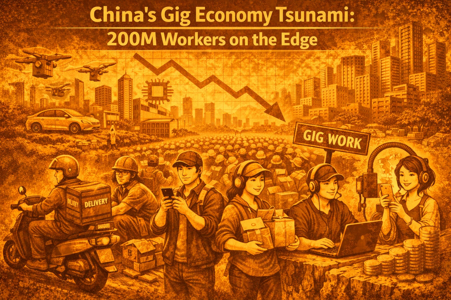 China’s Gig Economy Tsunami: 200M Workers on the Edge