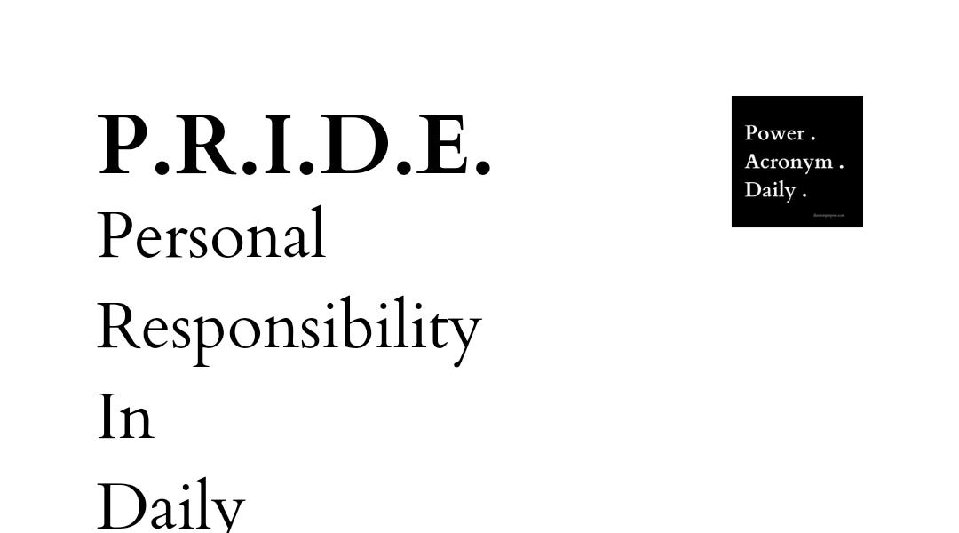 Power Acronym 22: P.R.I.D.E. - Power Acronym