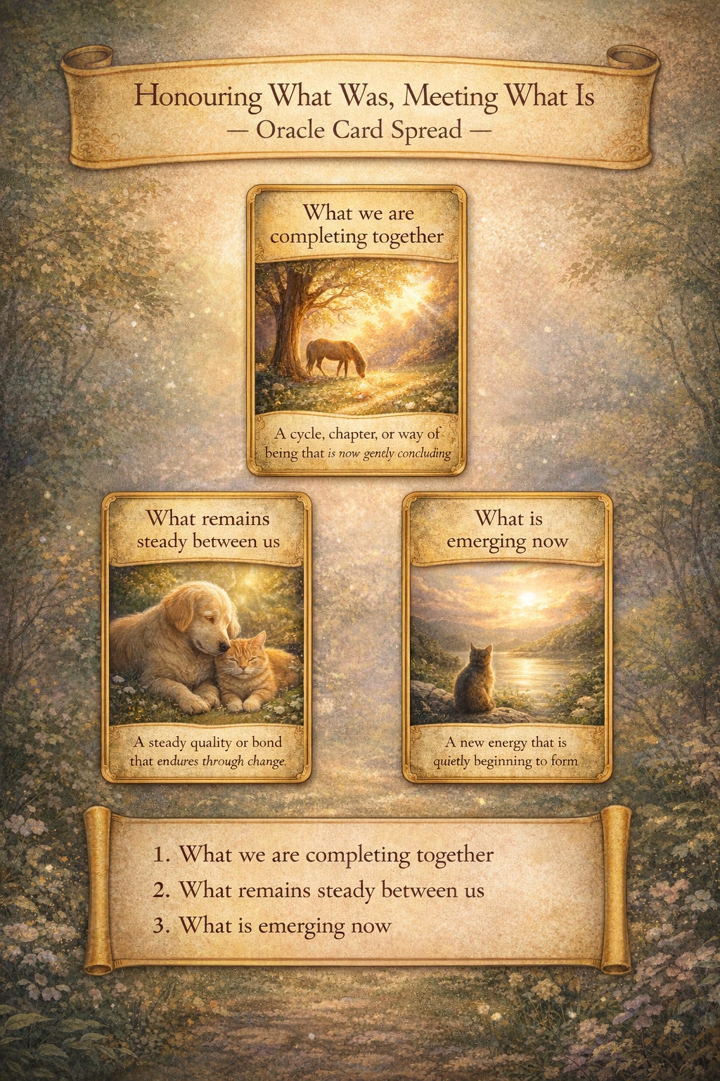 A New Year Oracle Card Spread I Created for You and Your Animal Companion