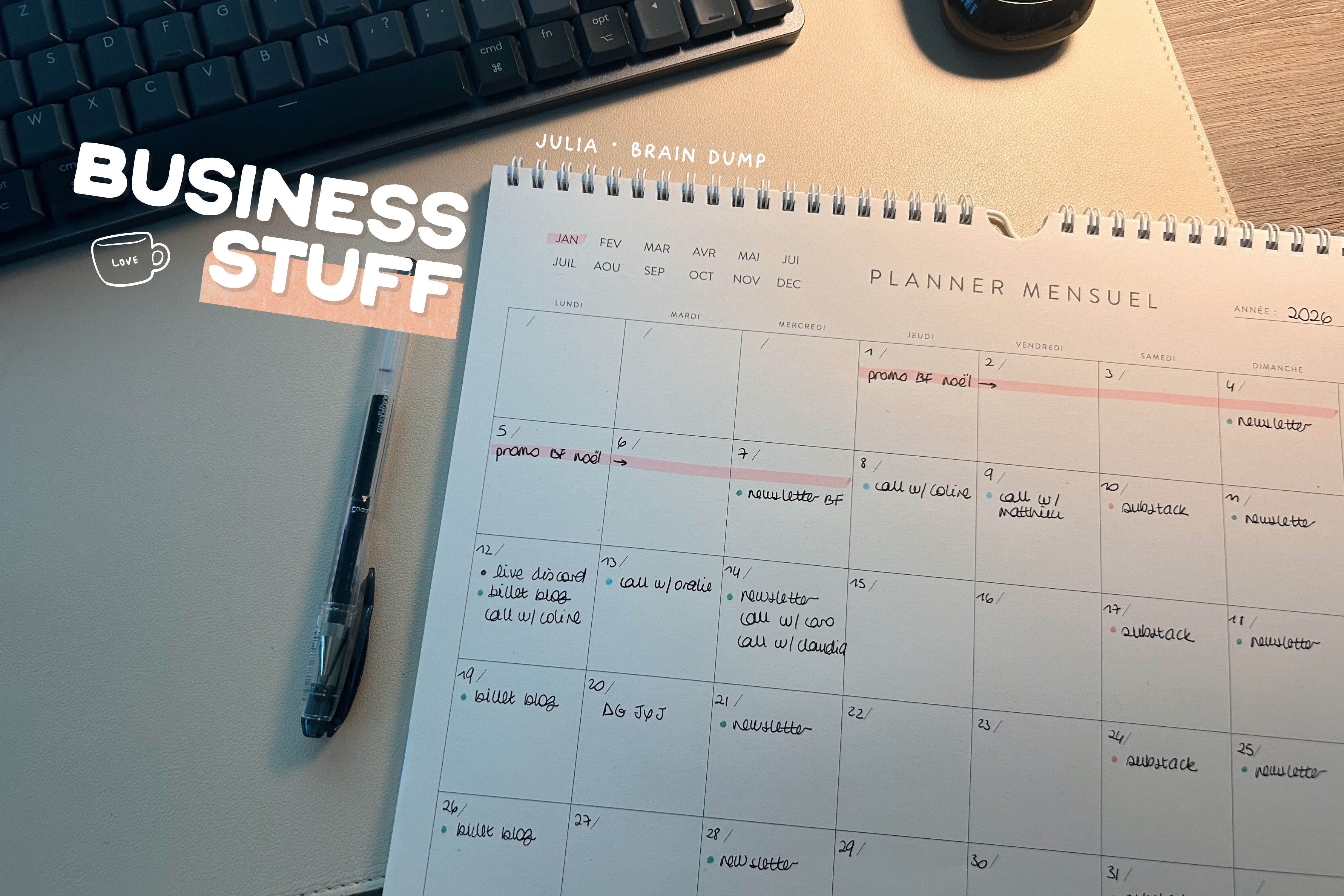 Dans mon journal (édition 2026) - by Julia - Brain Dump