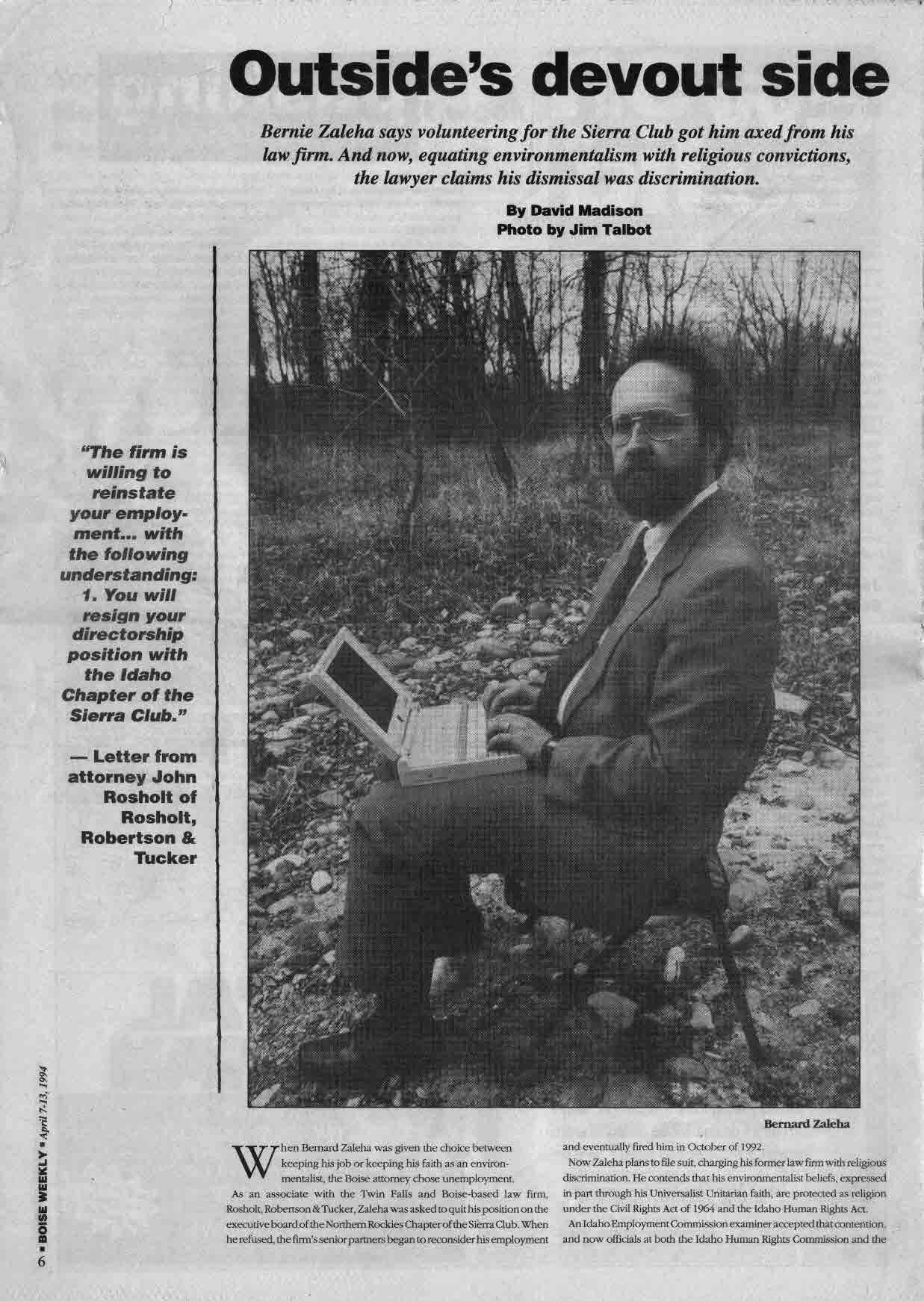 From the Archive: David Madison's "Outside's Devout Side" (April 1994)