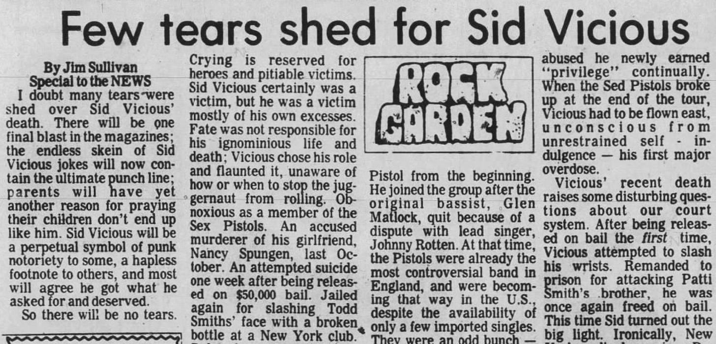 Poisoned Love: The Life and Death of Punk Icon Sid Vicious and the ...