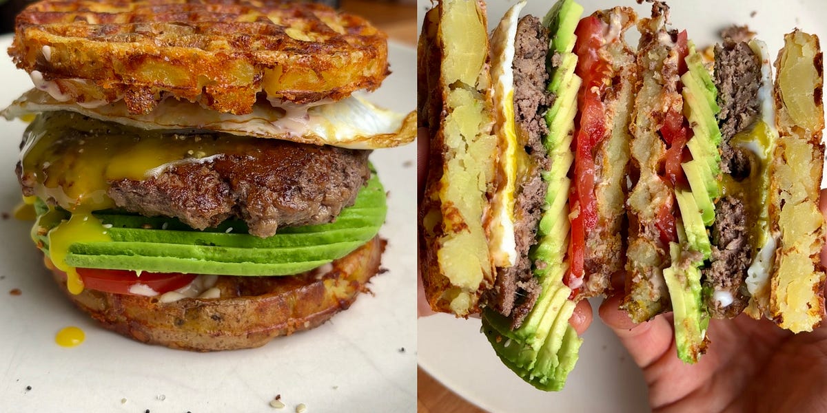 Potato Waffle Breakfast Burger - by Chef Josh Gale