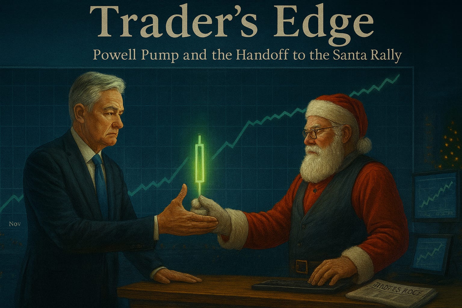 Trader's Edge Powell Pump and the Handoff to the Santa Rally