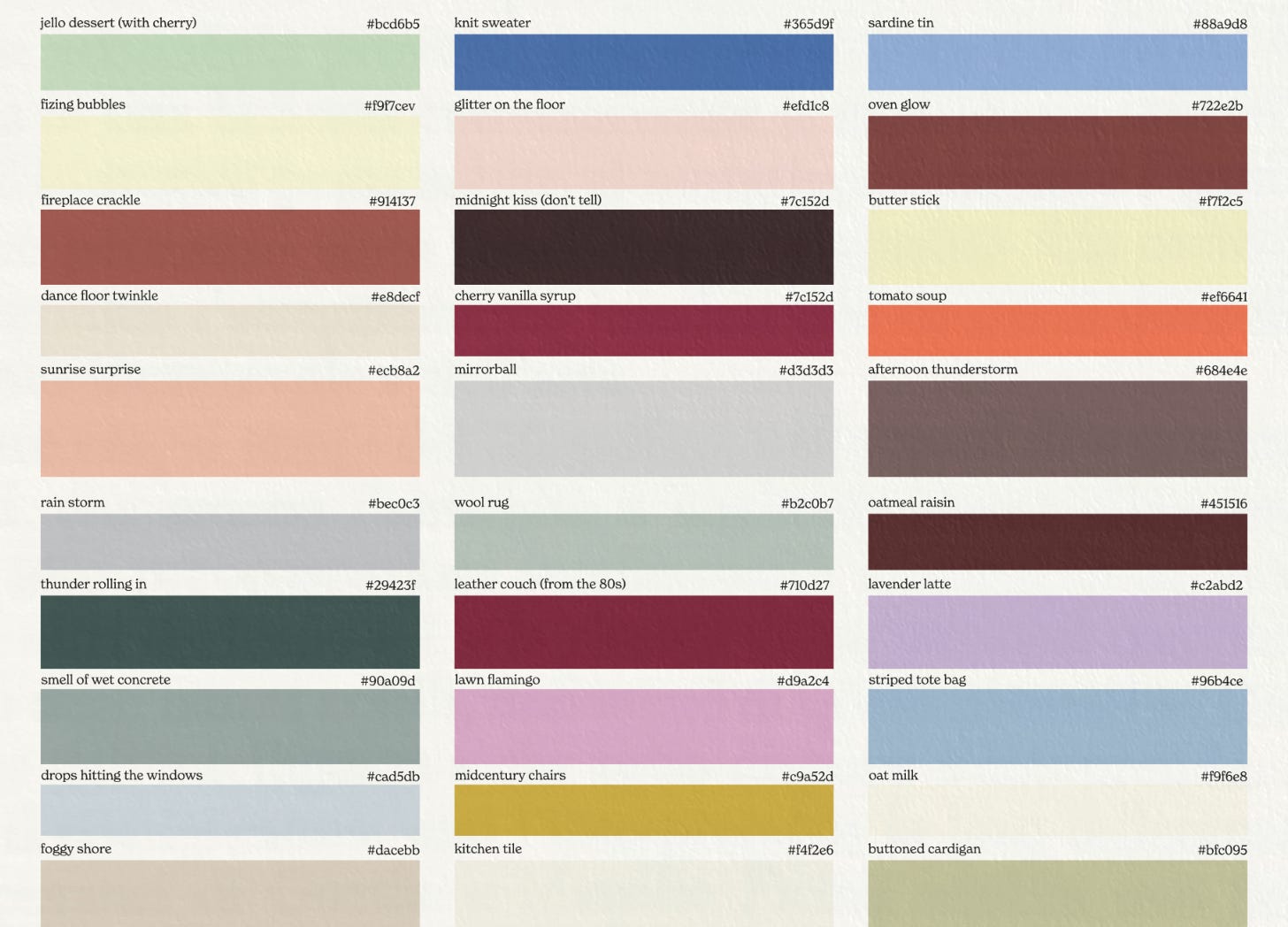 Color Palettes for Everything - by Jenna O'Brien