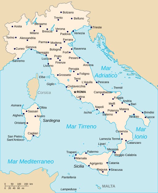 Italian Regions, Provinces, and Municipalities