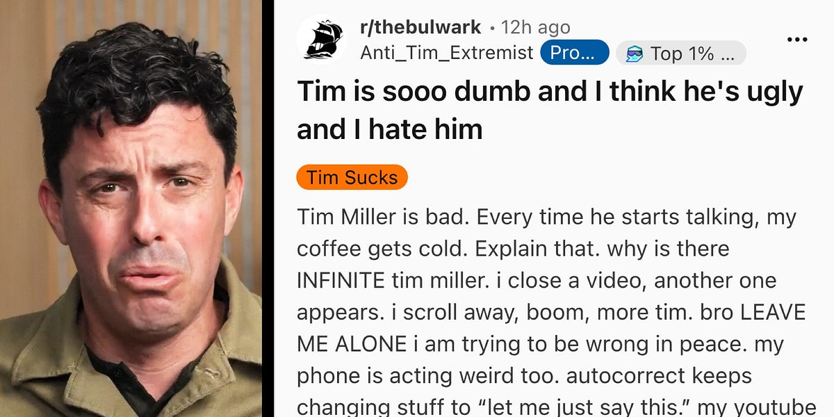 Tim Miller Reads Mean Reddit Posts | Tim's a Streamer Now