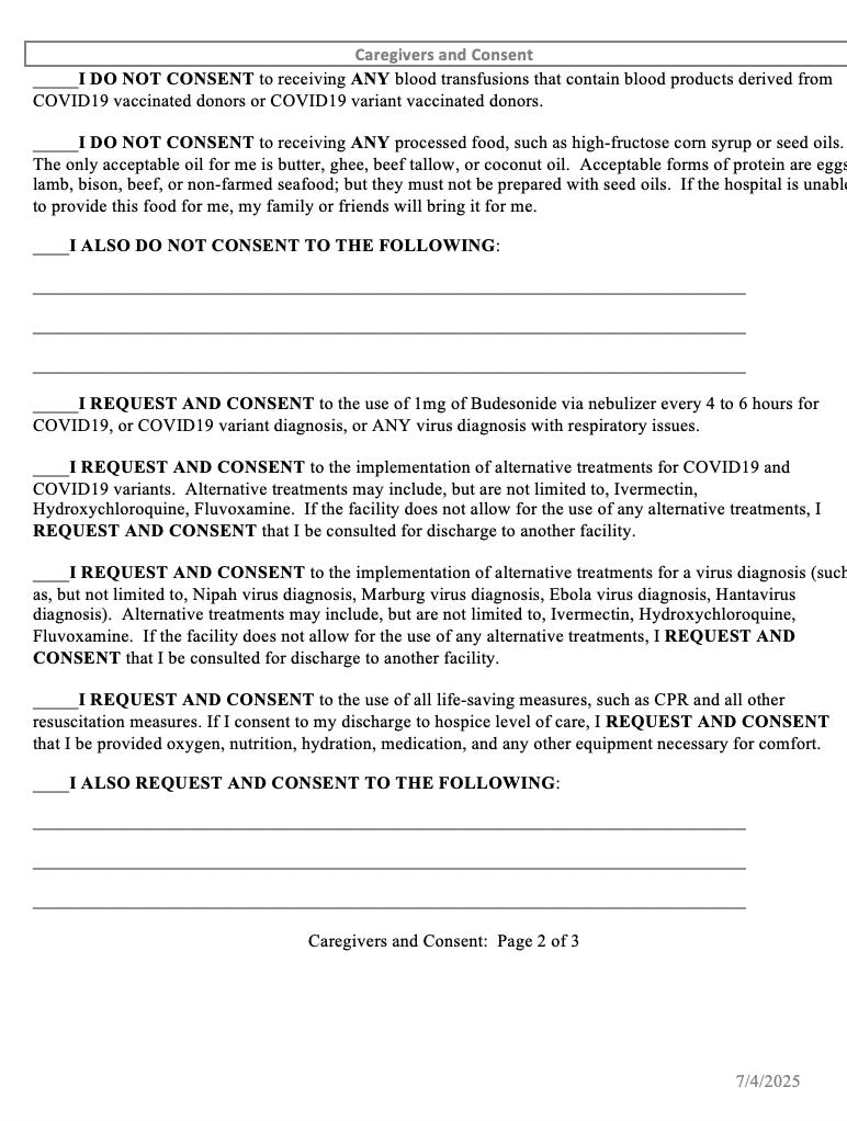 UPDATED FOR JULY 2025! The 'I DO NOT CONSENT FORM' by Laura Bartlett