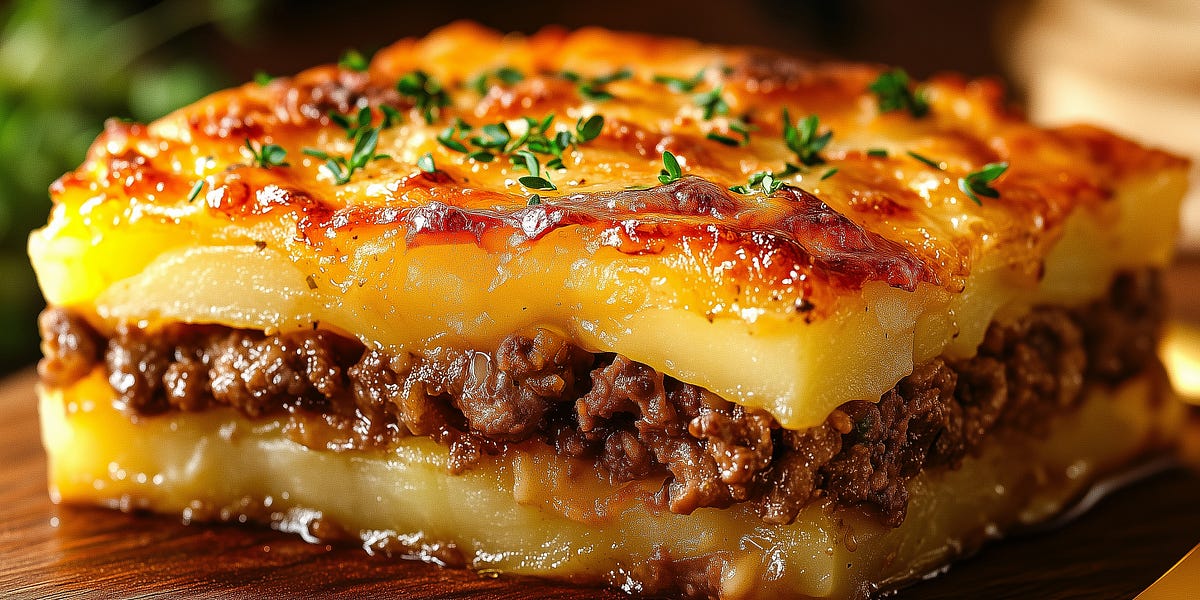 Cheddar Potato and Mince Bake! Easy and very Delicious