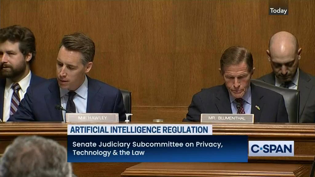 Senate Hearing on Regulating Artificial Intelligence Technology