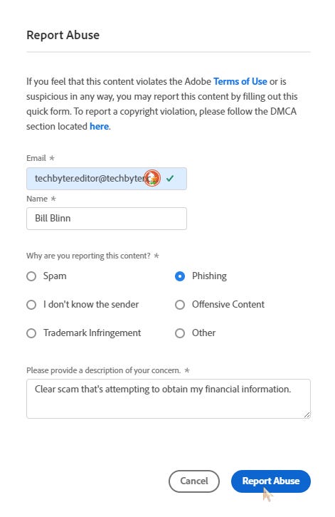 Legitimate looking scam messages - by Bill Blinn