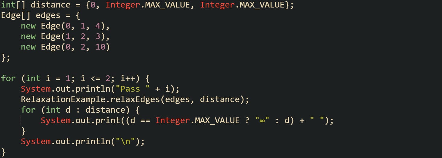Shortest Paths with Bellman-Ford in Java