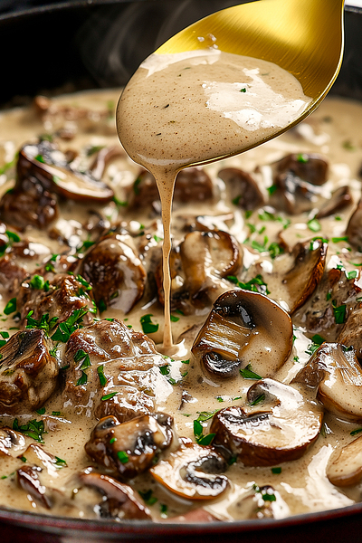 Easy Creamy Garlic Beef and Mushroom Recipe - by Sophie