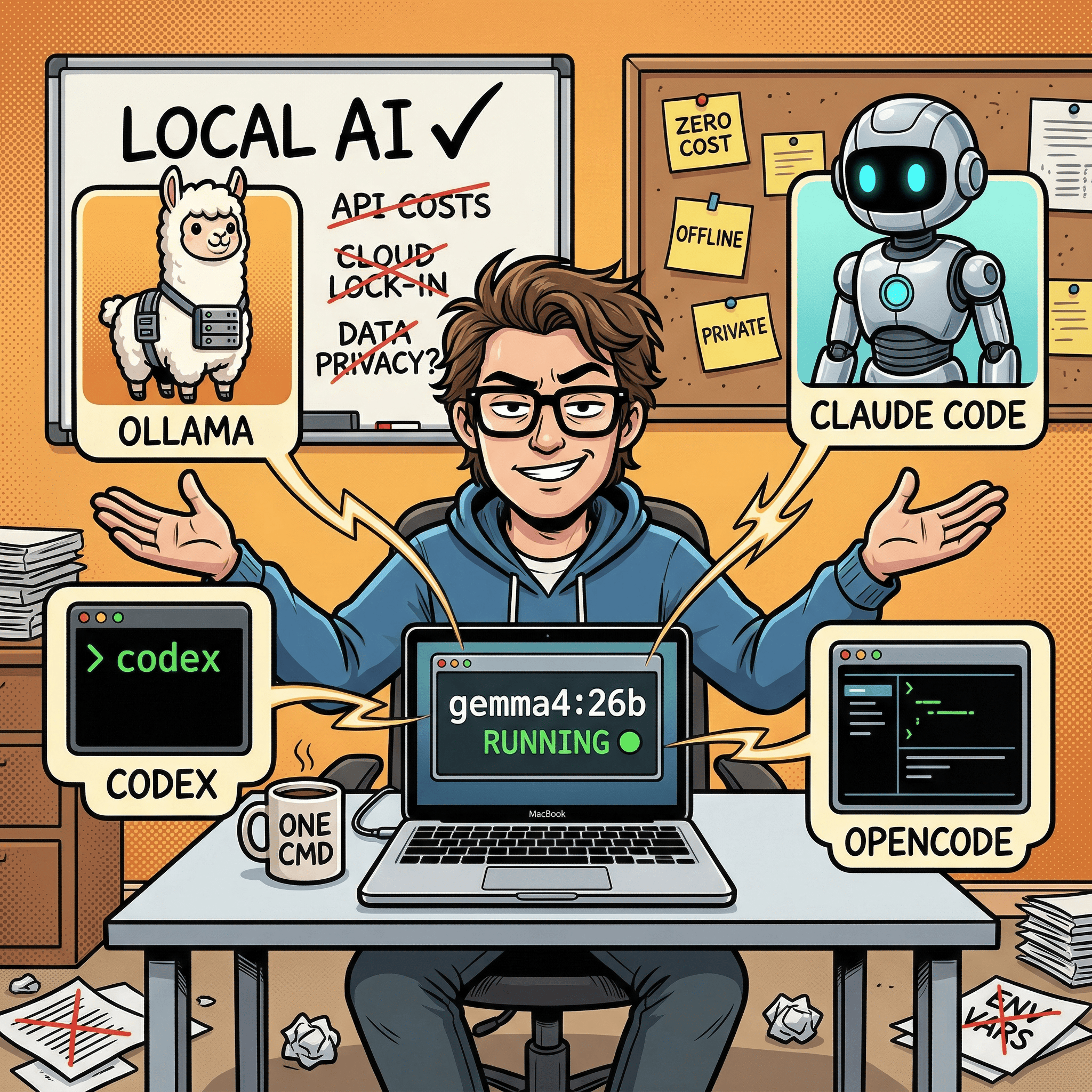 Running Google Gemma 4 With Ollama, Claude Code, OpenCode, Codex ...