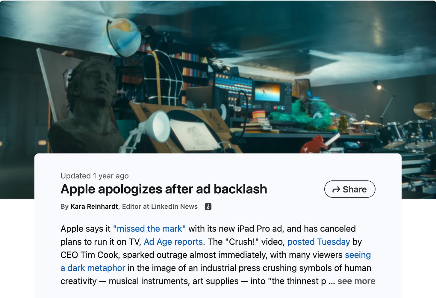 Apple iPad Pro “Crush” Ad Controversy: What Went Wrong and 3 Lessons ...