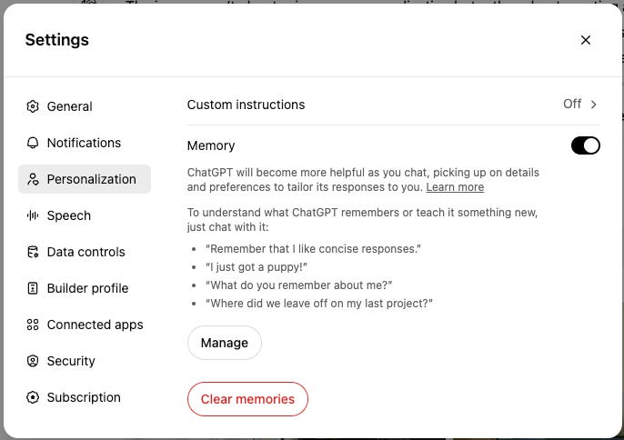 How to see (and edit!) what ChatGPT knows about you