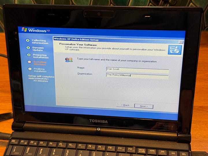Let's Install Windows XP Delta Edition on a Toshiba Netbook
