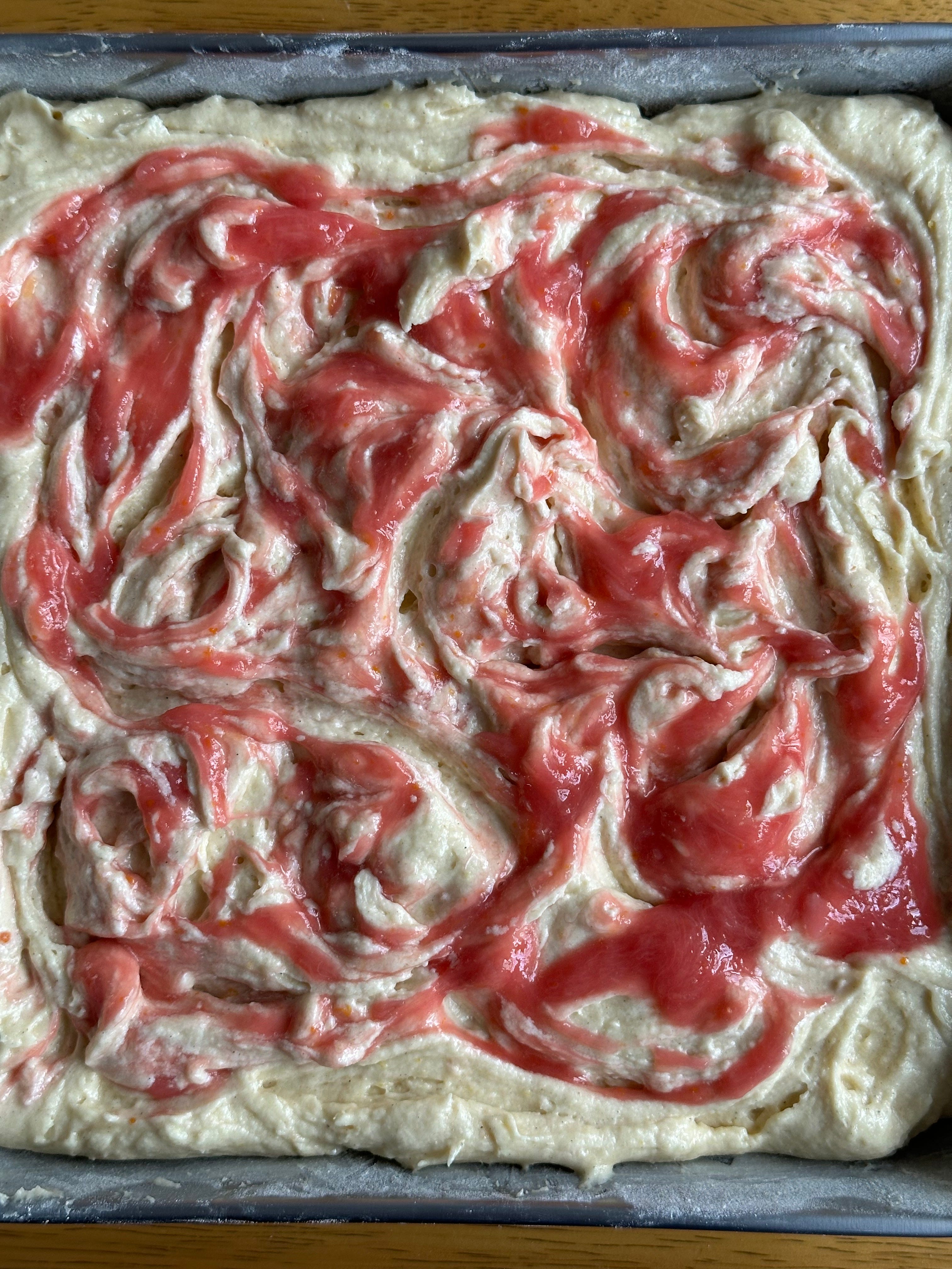 Rhubarb & Citrus Upside-Down Cake - by Laila Mirza