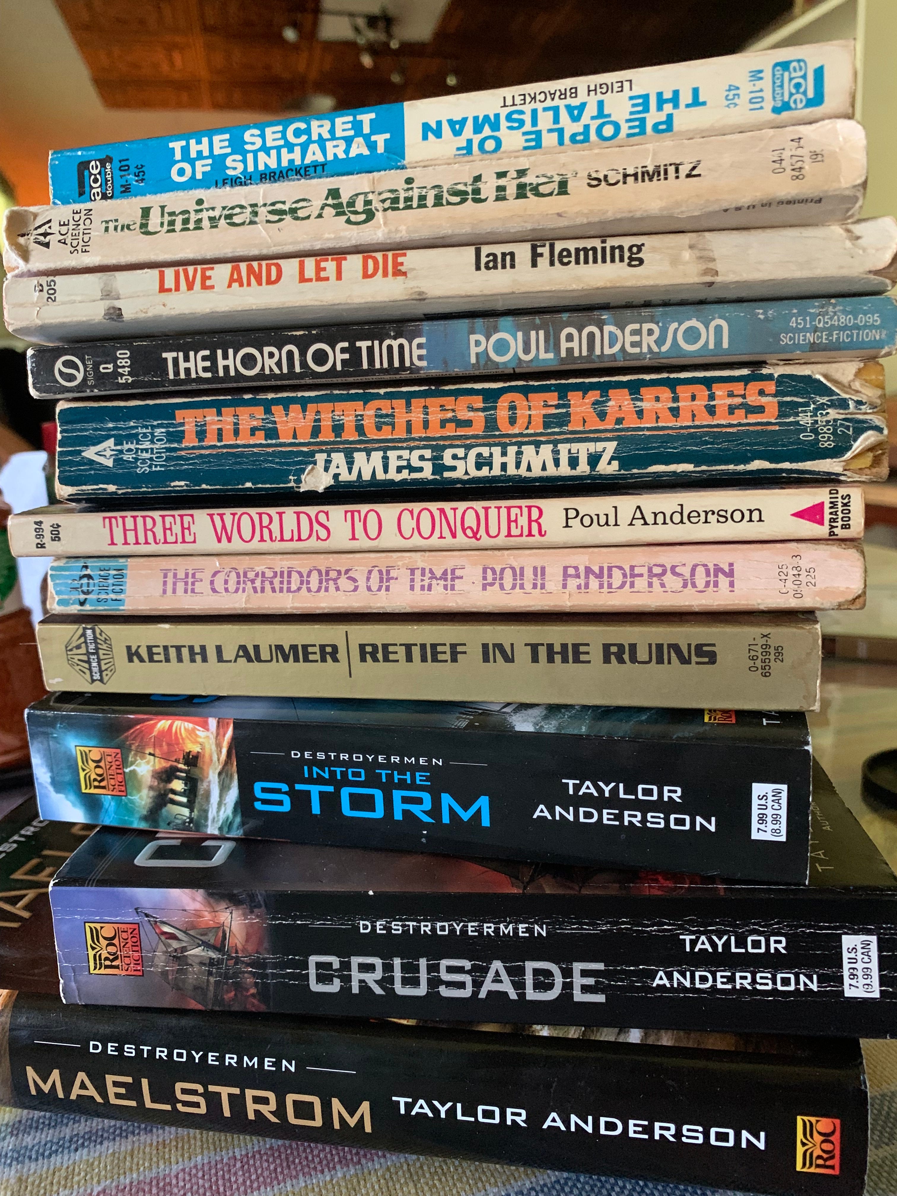 Cedar Sanderson (@cedarsanderson): "Today’s book haul, after I found ...
