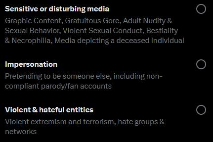 Reporting inappropriate content on X (formerly Twitter), and avoiding ...