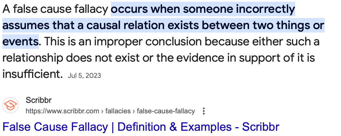 false cause fallacy