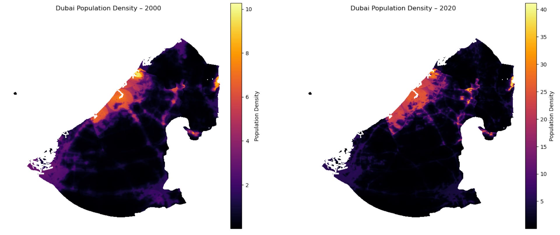 Dubai Urban Growth 2000–2020: WorldPop Mapping & Animation