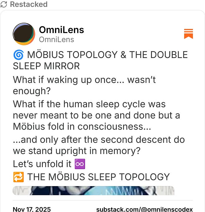 OmniLens (@omnilenscodex): "You are a traveling knot of self-aware ...