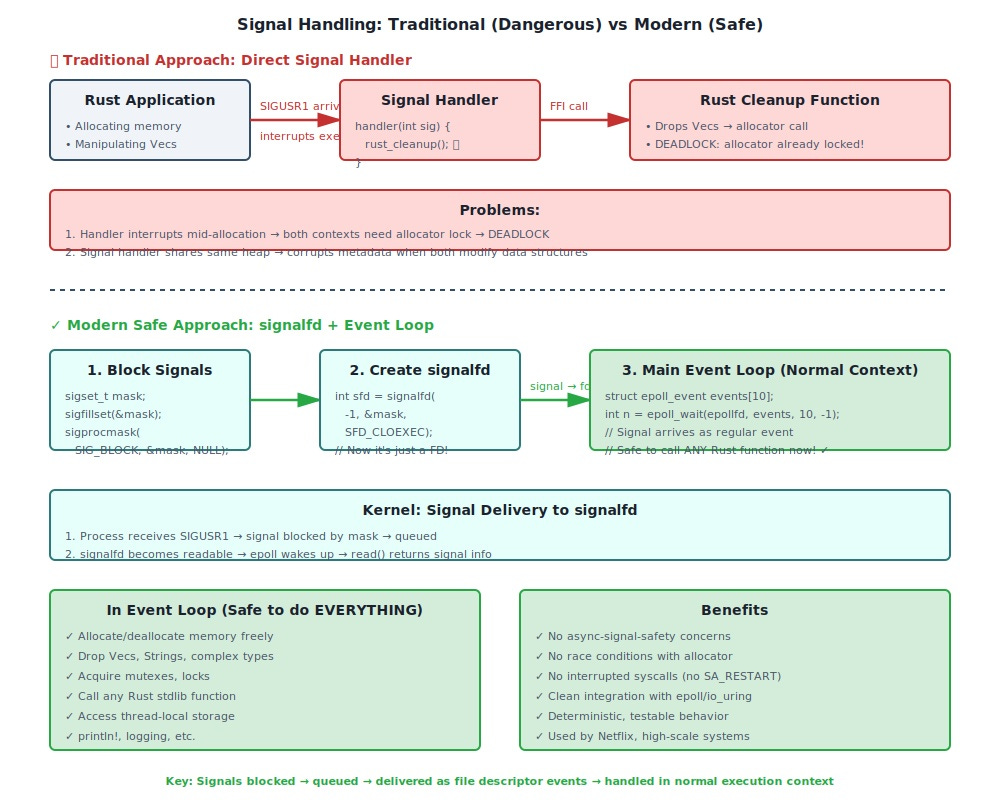 Handling Process Signals Safely in Rust/C Interoperability