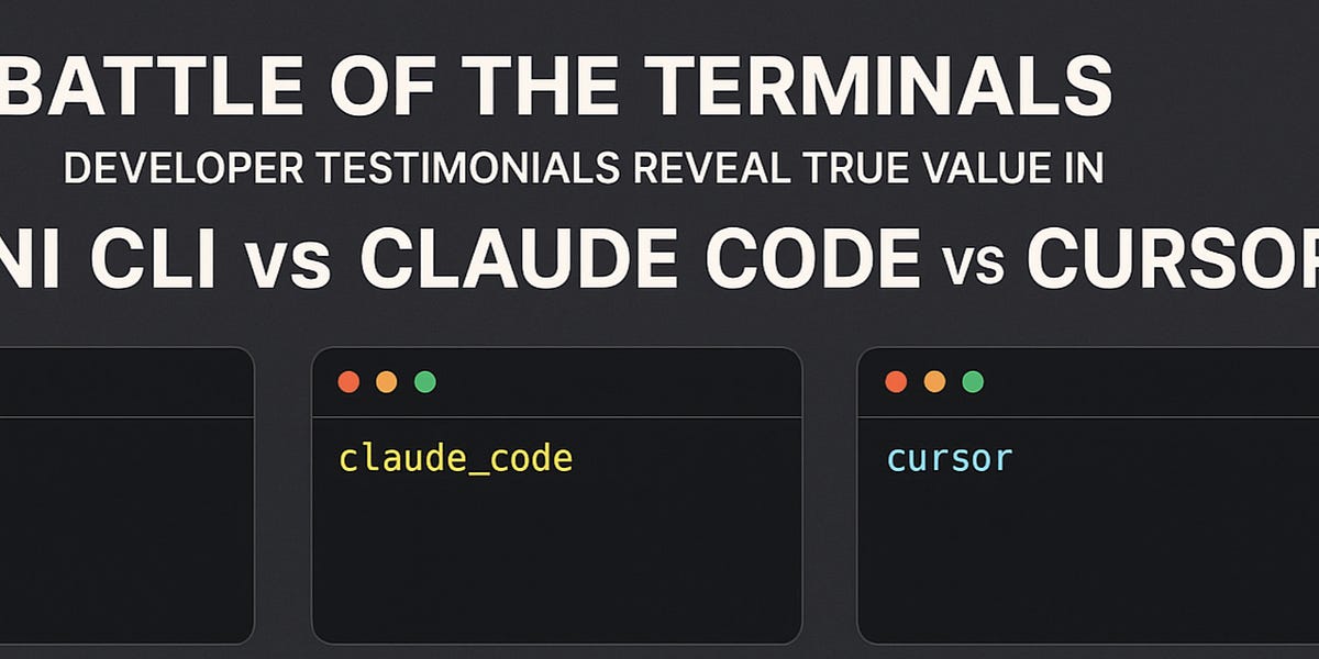 Terminal 開發軟體之戰：開發者評論揭示 Gemini CLI，Claude Code 和 Cursor 的真正價值