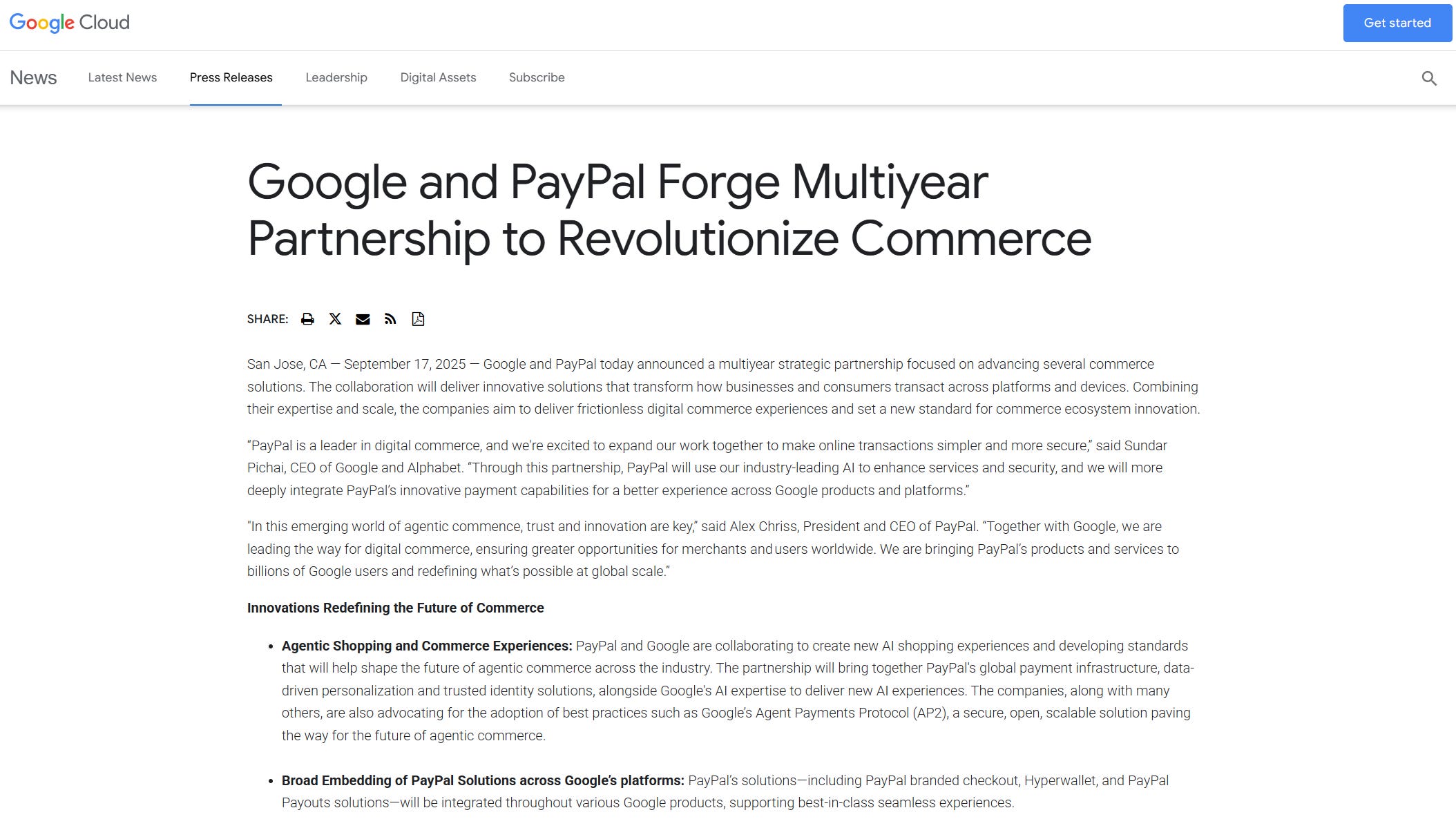 Google 與 PayPal 宣佈達成多年期合作夥伴關係 - by Sun Sun 小白亂世投資日記