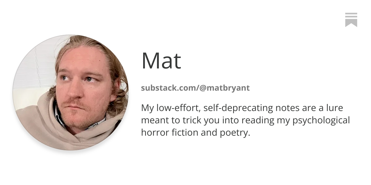 Mathew C. Bryant • Horror Poet | Substack