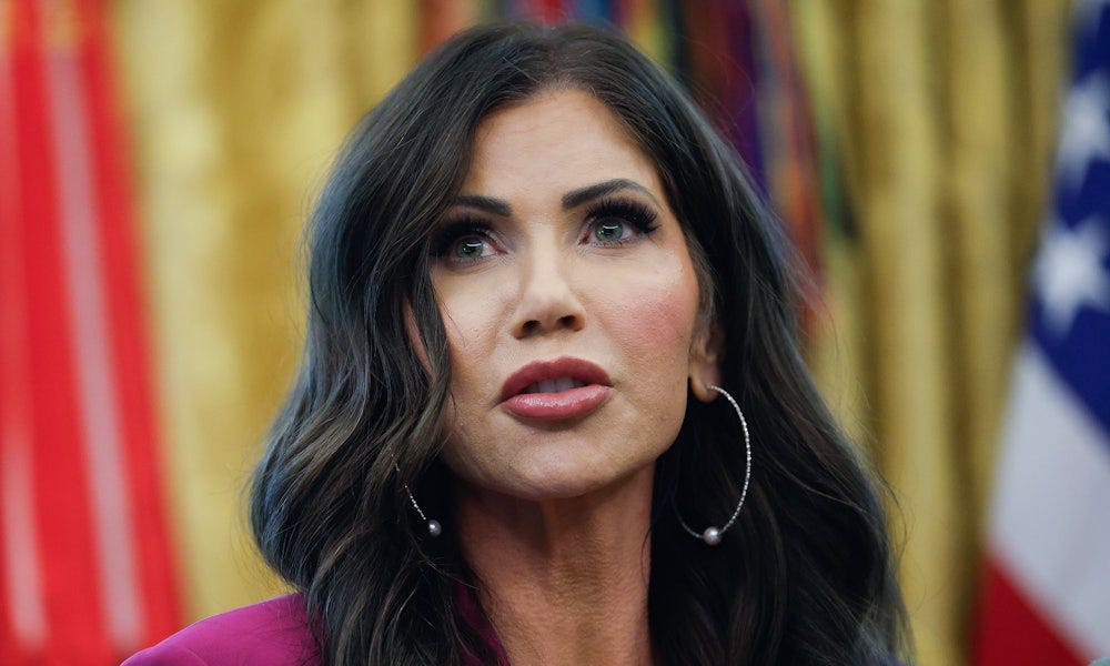 MAGA Implodes over Kristi Noem’s “Stare Down” with Man in Chicken Suit