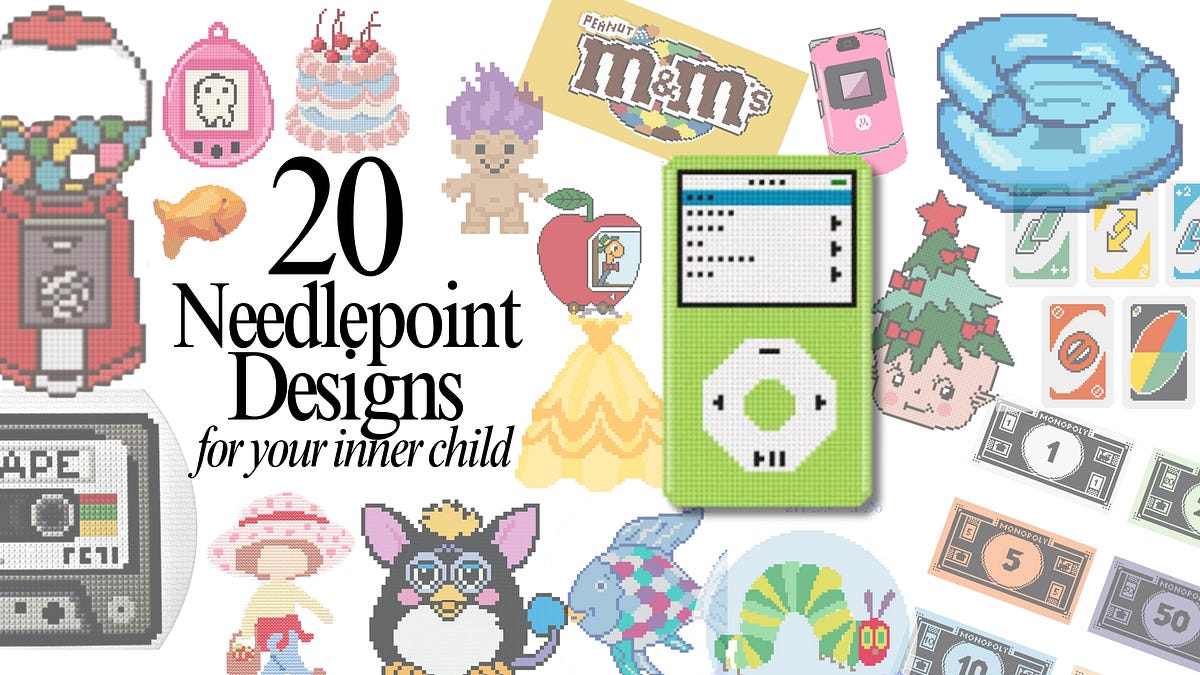 20 Needlepoint designs for your inner child