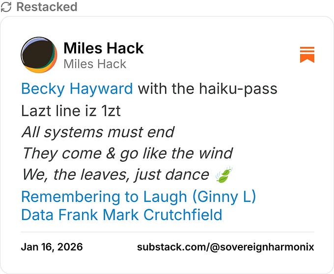 Mark Crutchfield (@therealmarkc): "Thanks @Miles Hack for passing the ...