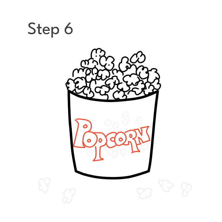 Doodle a Bucket of Popcorn - by Amy and Justin - AJ Doodles