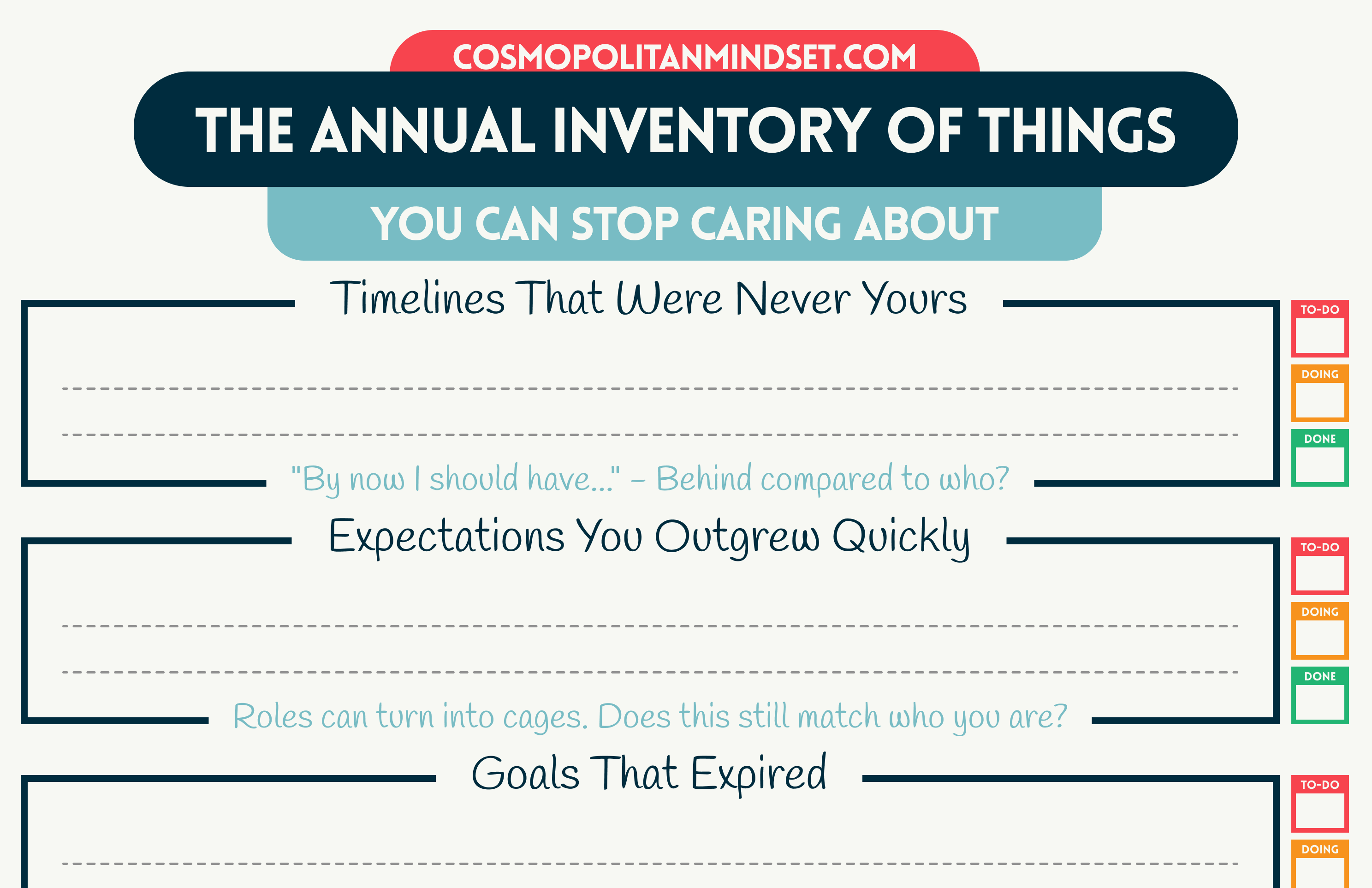 The Annual Inventory of Things You Can Finally Stop Caring About