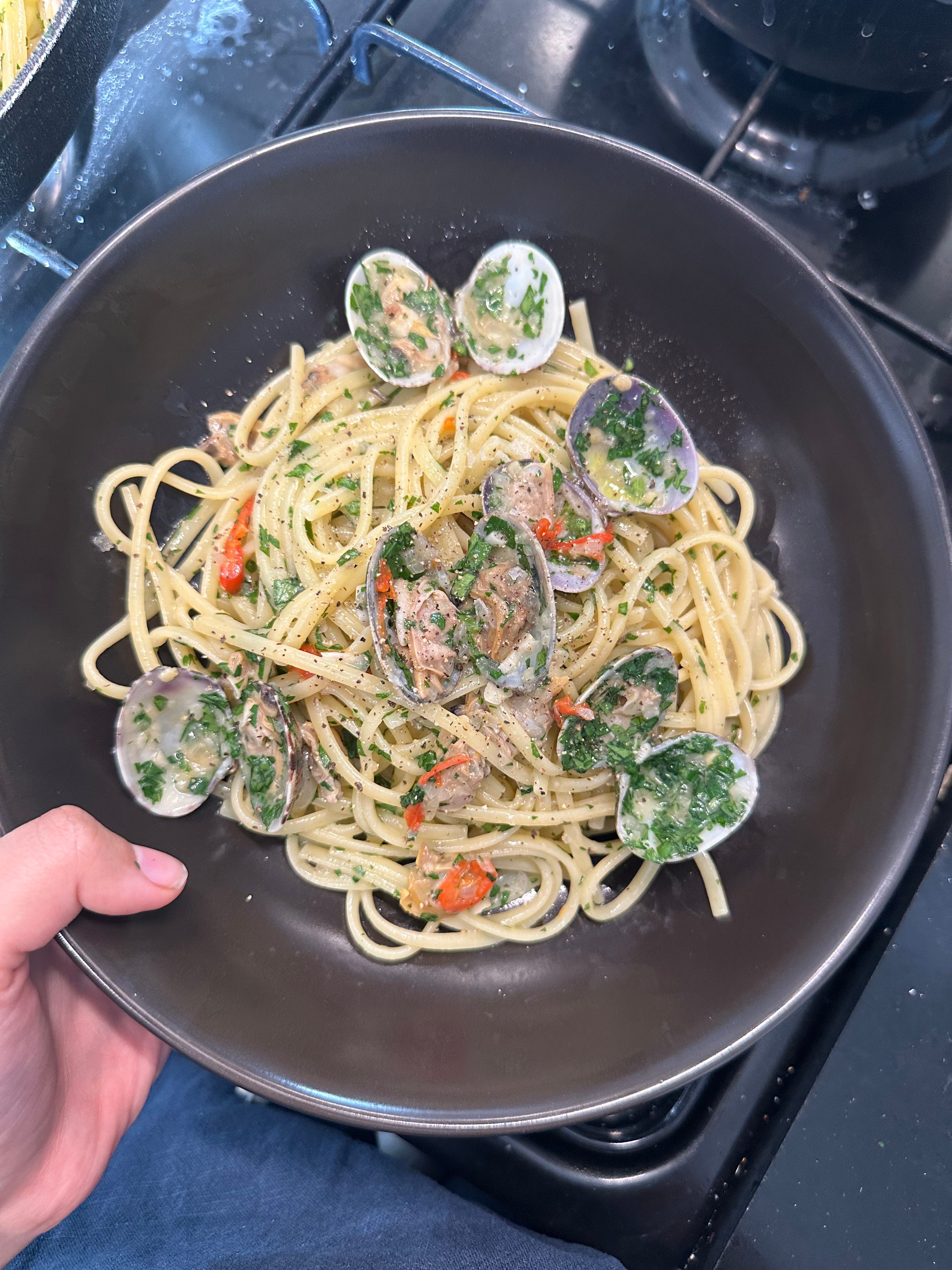 Spicy Clam Pasta - by Laila Mirza - Laila’s Pantry