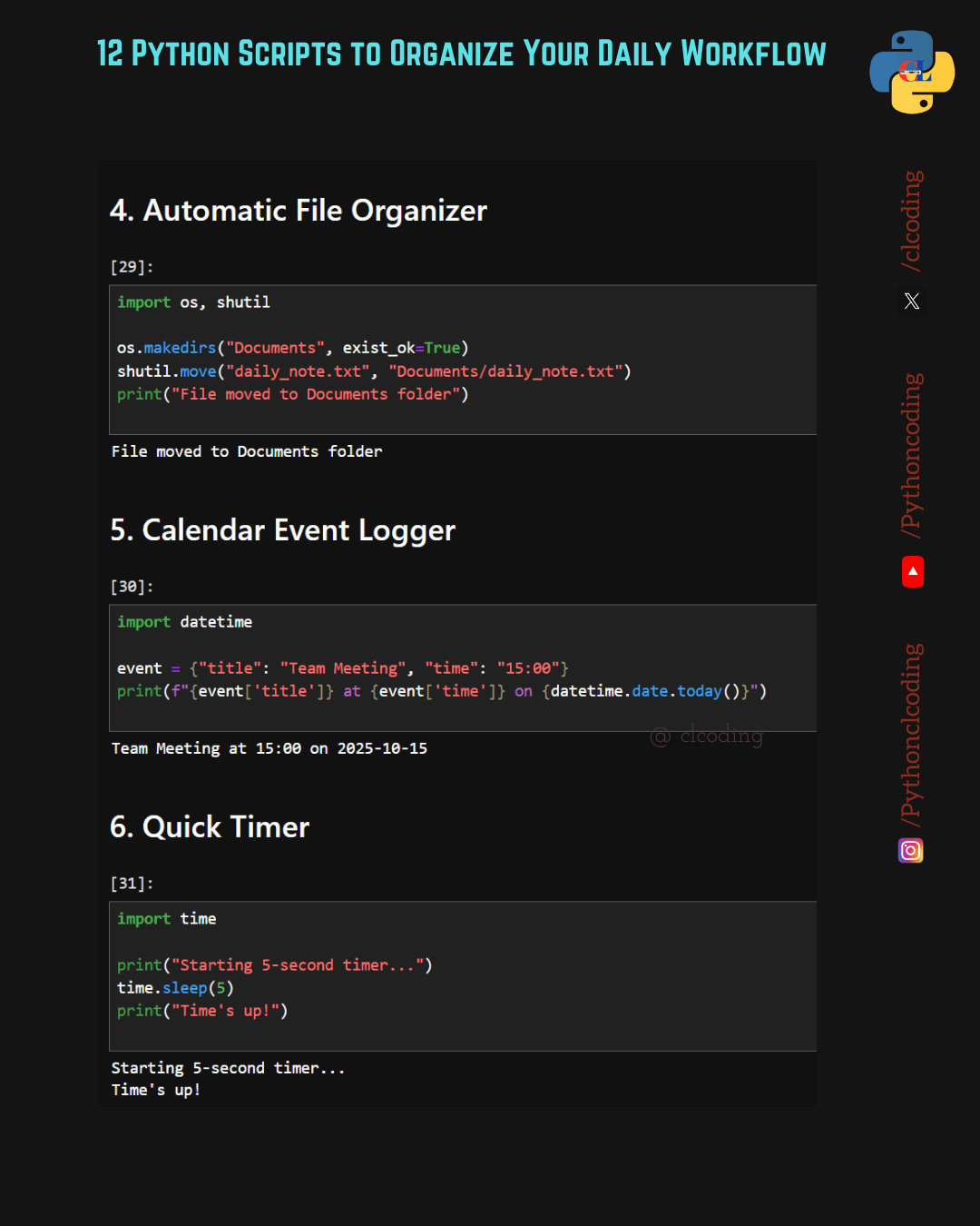 12 Python Scripts to Organize Your Daily Workflow