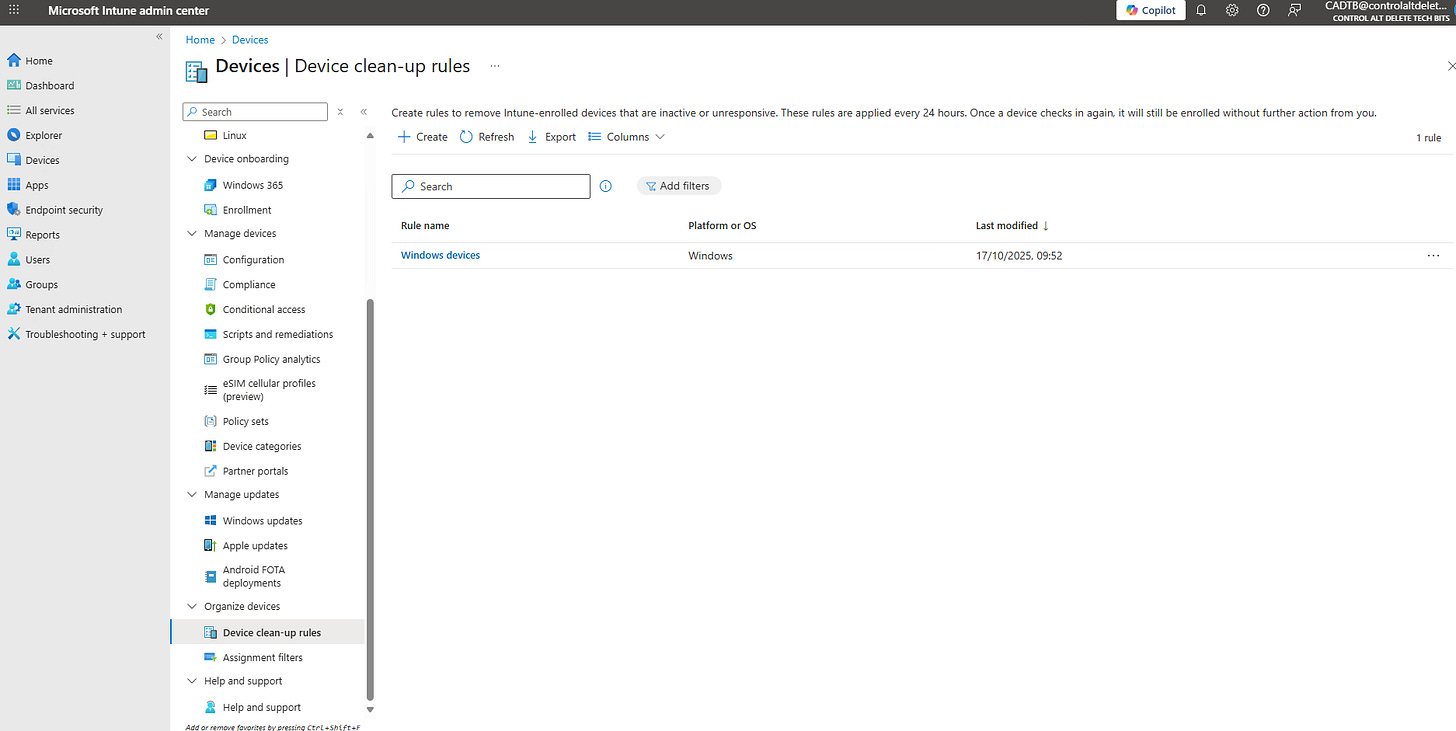 Keep Your Intune Tenant Clean with Intune Device Cleanup Rules and ...