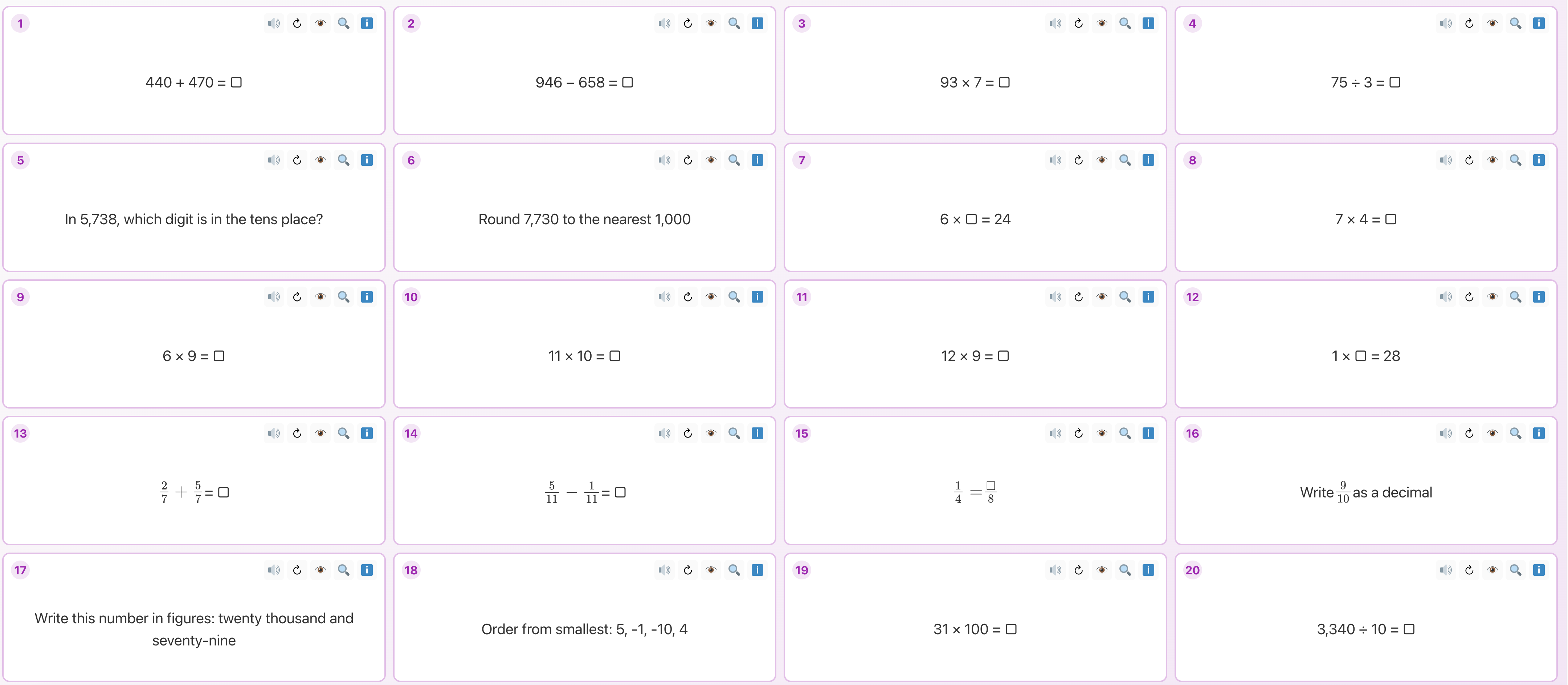 Plenty in 20: my latest, free, maths resource